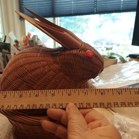 Accents | Vintage Woven Wicker Rattan Rabbit Basket Bamboo Ears 6s ...